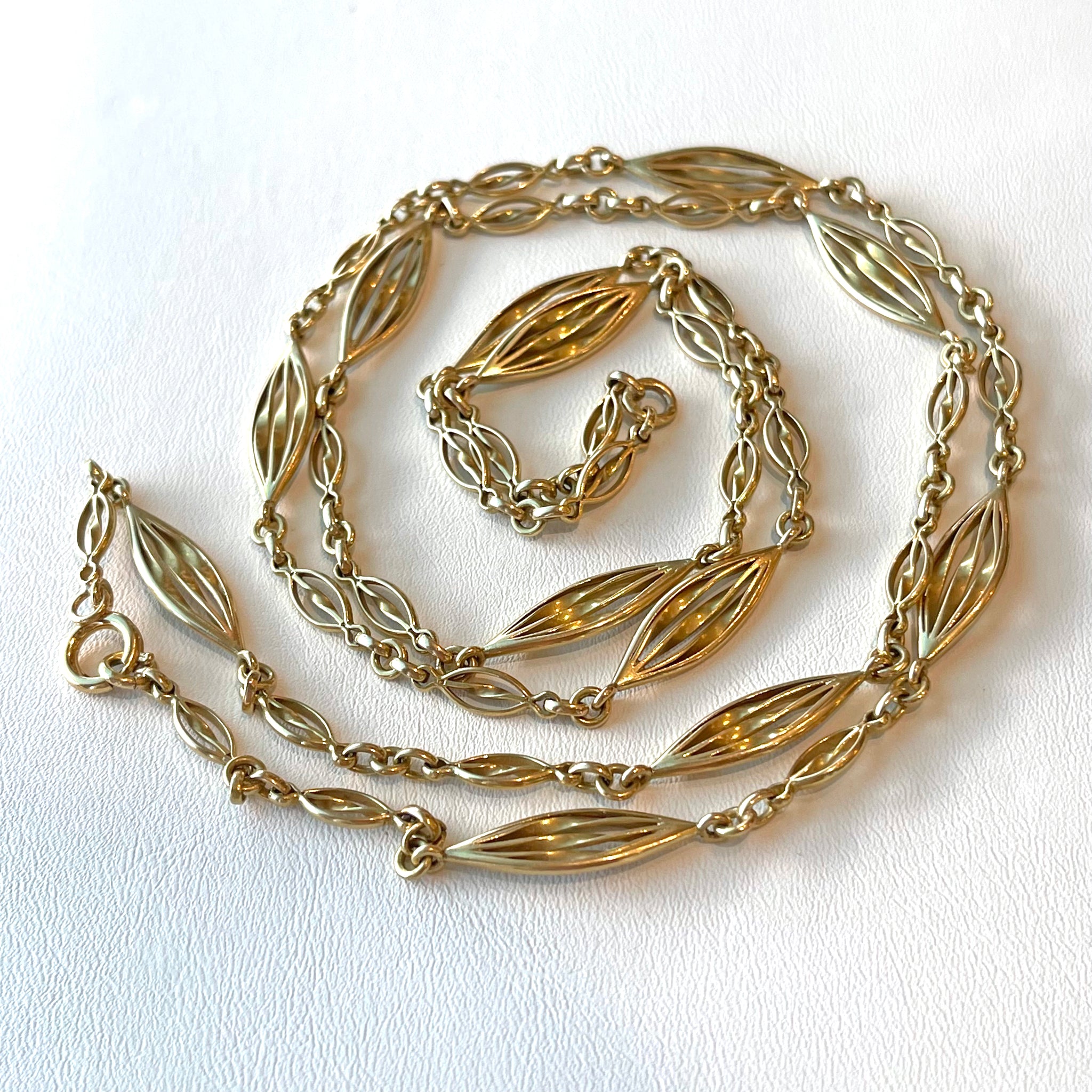 Antique French 18k Gold Chain Necklace c. 1890 - Victoria Sterling