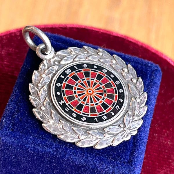 Vintage Silver Dartboard Watch Fob Pendant, England, Circa 1920 ...