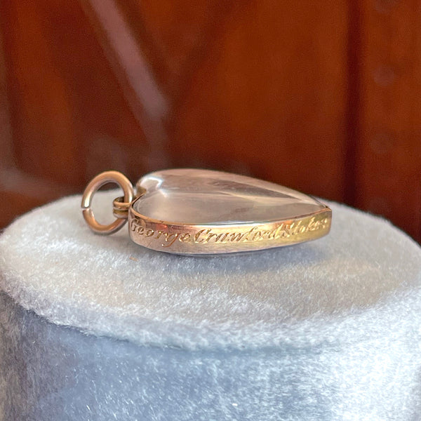 Victorian Memento Mori Rock Crystal Heart Pendant Locket 1897 ...