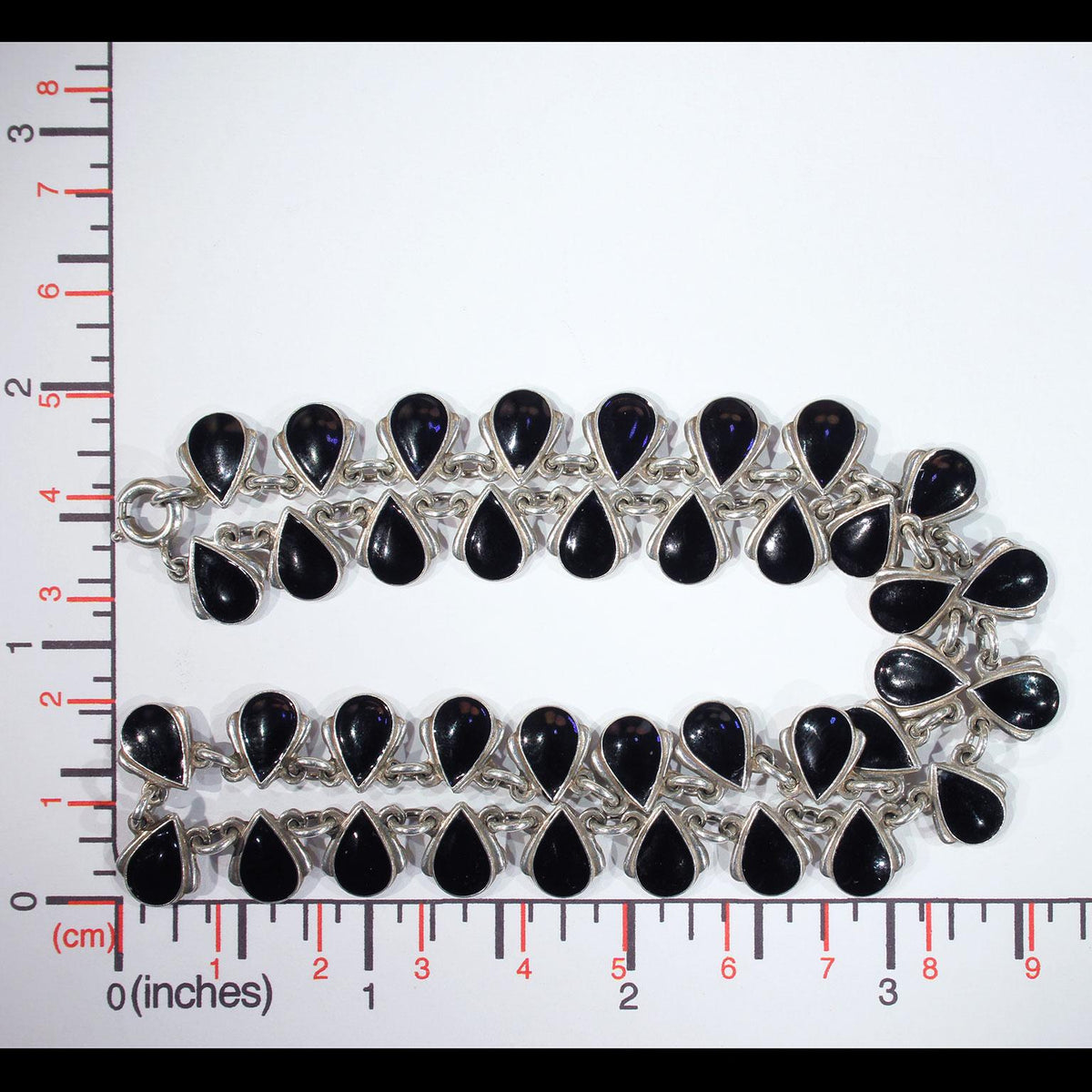 Vintage Danish Necklace and Bracelet by Volmer Bahner Silver Black Ena ...