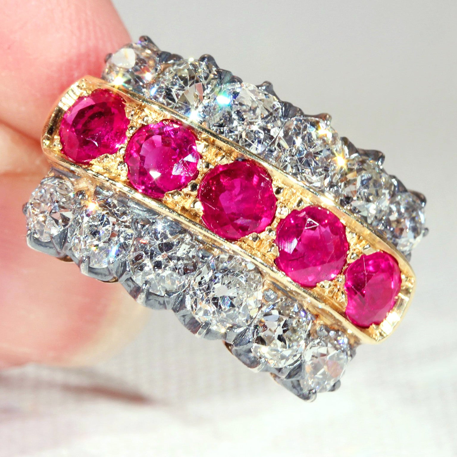 Antique Victorian Diamond and Ruby Ring - Victoria Sterling