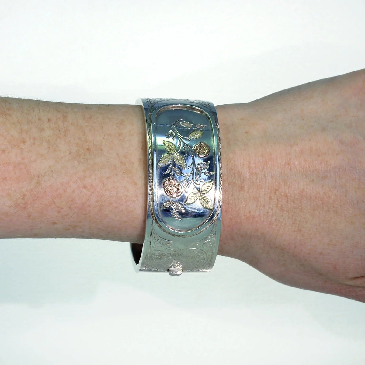 Antique Victorian Silver Bangle, Inscribed 1881 - Victoria Sterling