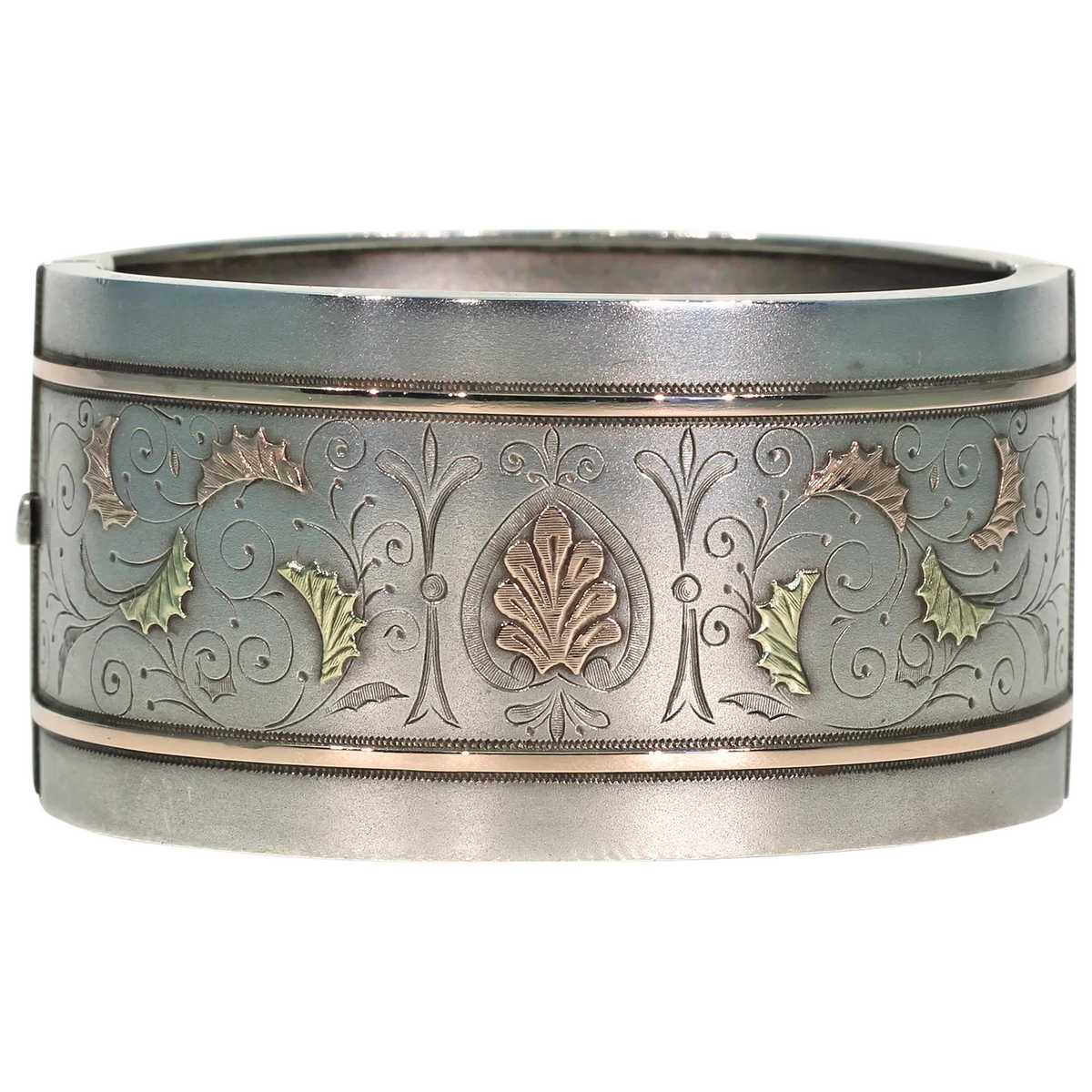 Antique Victorian Sterling Silver Cuff Bangle Bracelet - Victoria Sterling