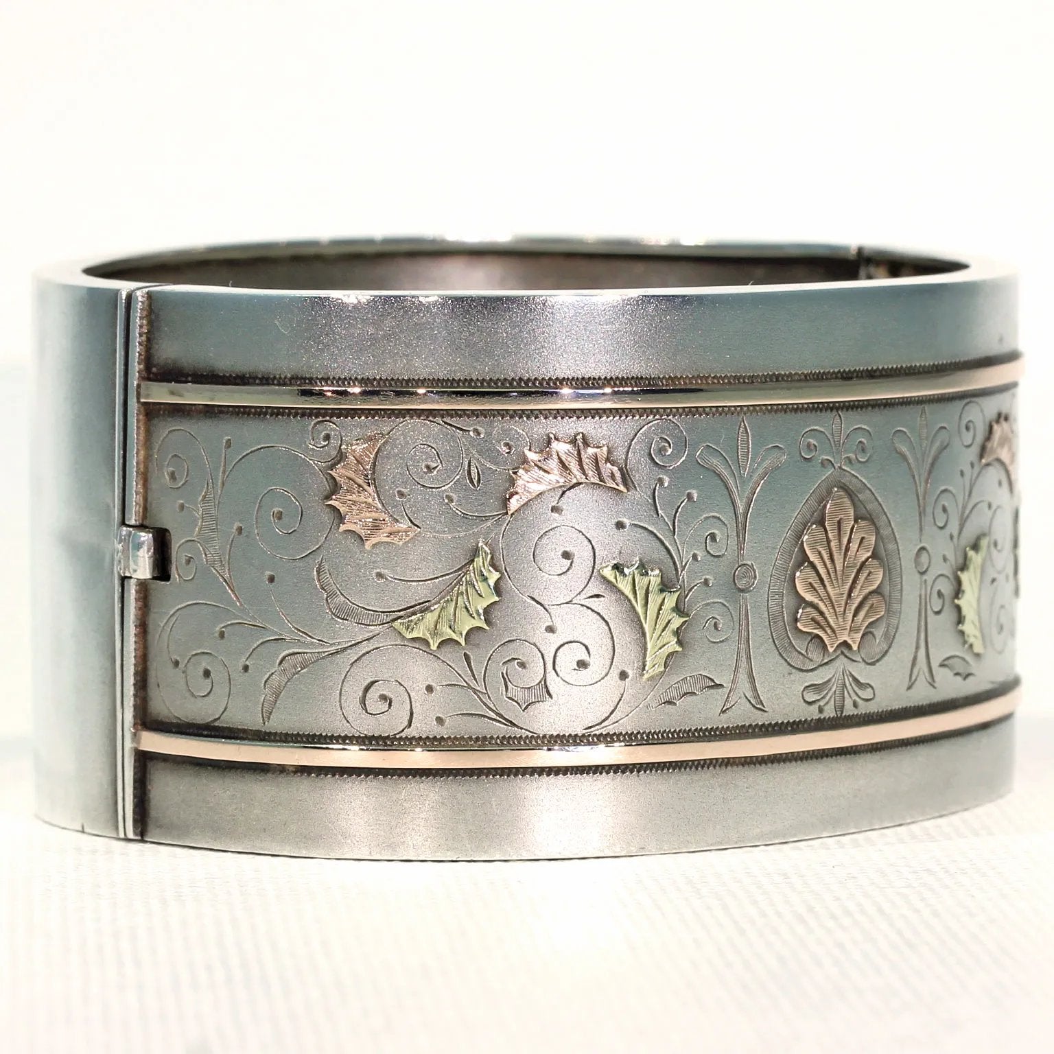 Antique Victorian Sterling Silver Cuff Bangle Bracelet - Victoria Sterling