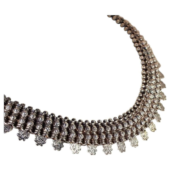 Elaborate Antique Victorian Silver Collar Necklace - Victoria Sterling
