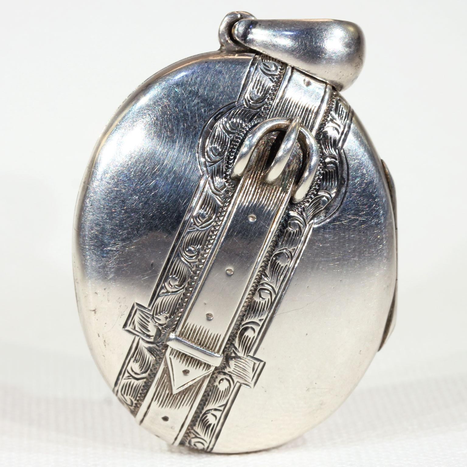 Victorian Silver Locket Buckle Motif - Victoria Sterling