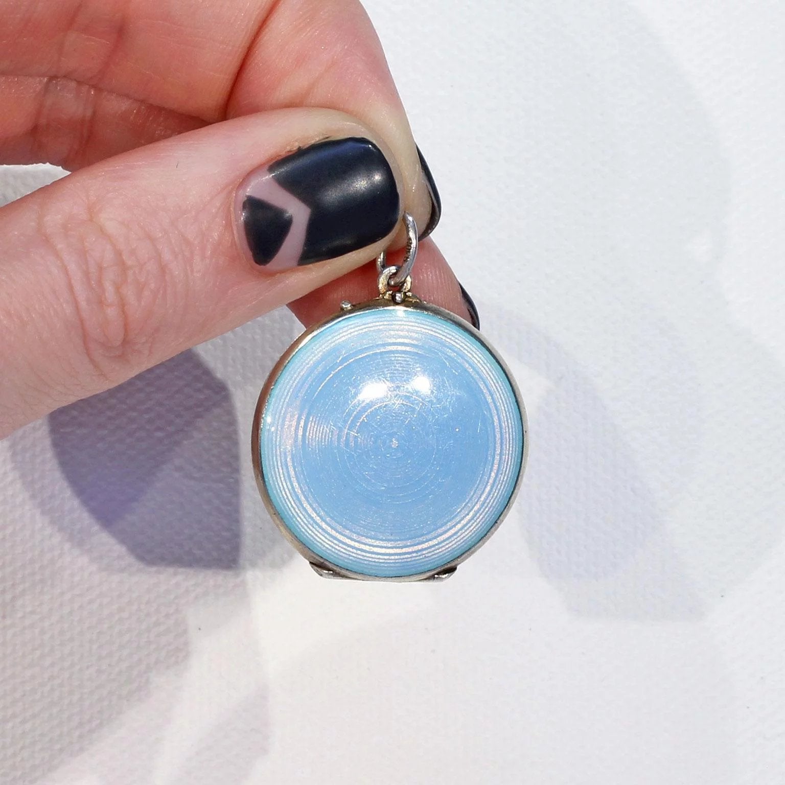 Light Blue Edwardian Enamel Locket by Marius Hammer - Victoria Sterling