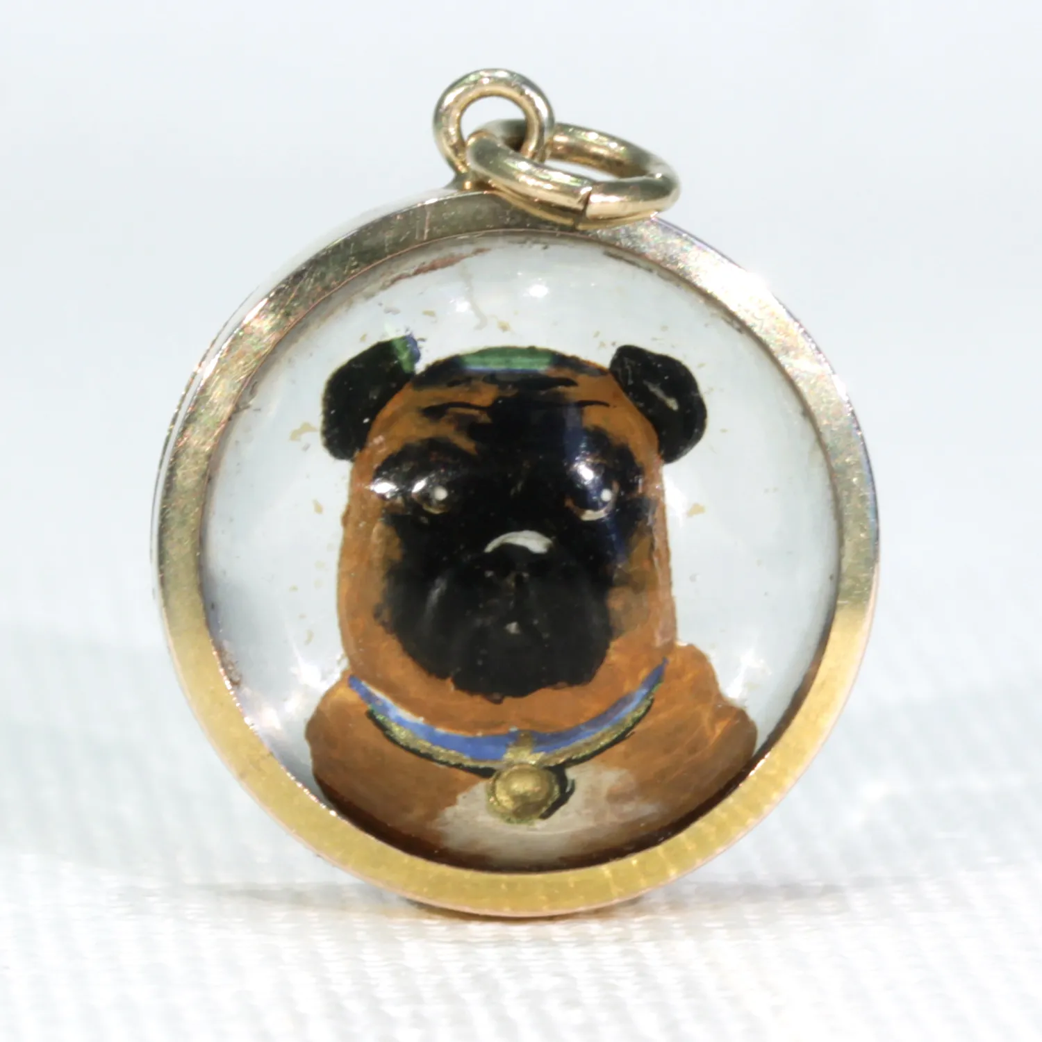 Victorian Essex Crystal Pug Dog Pendant - Victoria Sterling